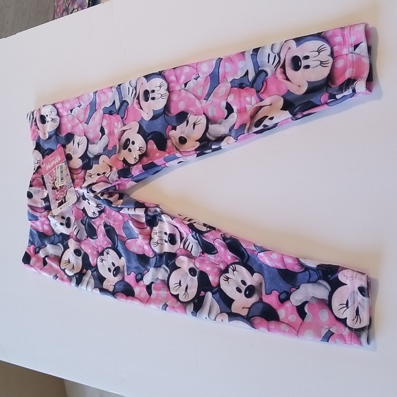 Disney | Bottoms | Disney Minnie Mouse Velour Leggings Tights Shimmery ...